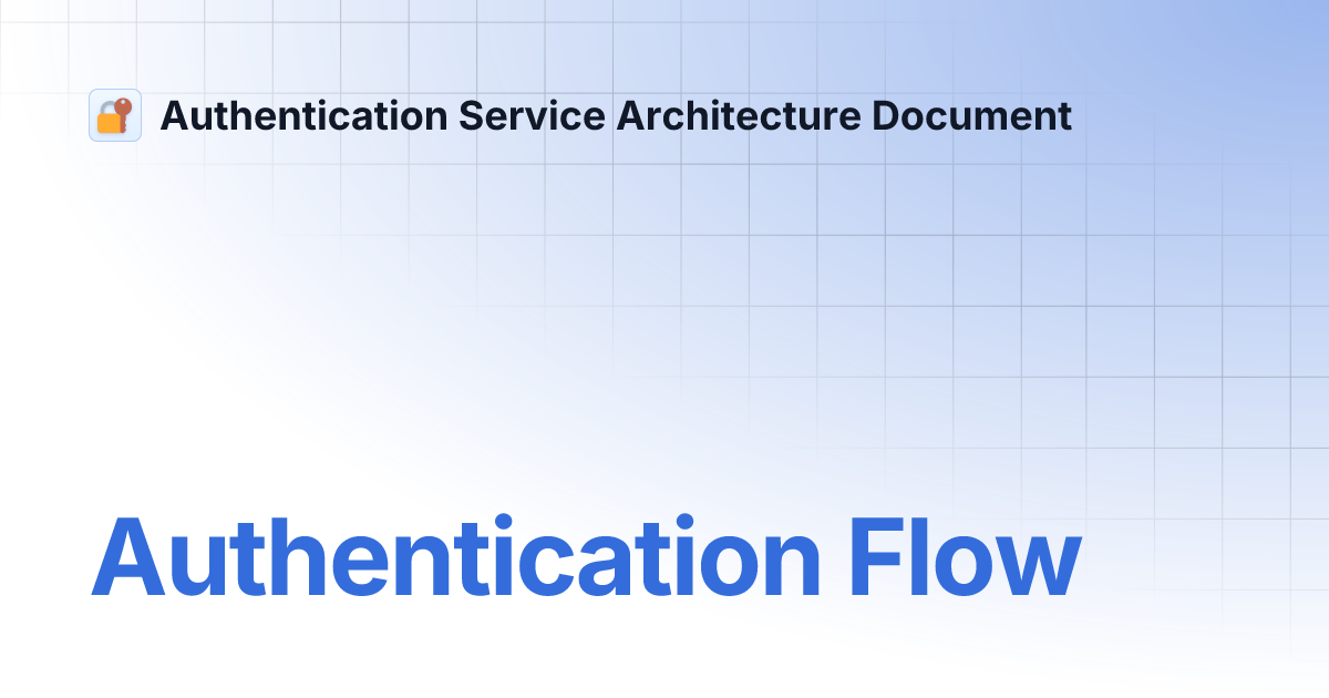 Authentication Flow | Authentication Service Architecture Document