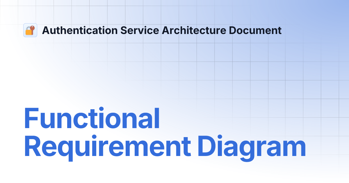 Functional Requirement Diagram | Authentication Service Architecture ...